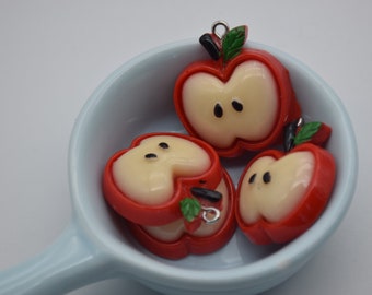 10 Resin Apple Core Charms Earring Necklace Bracelet Bead - Etsy