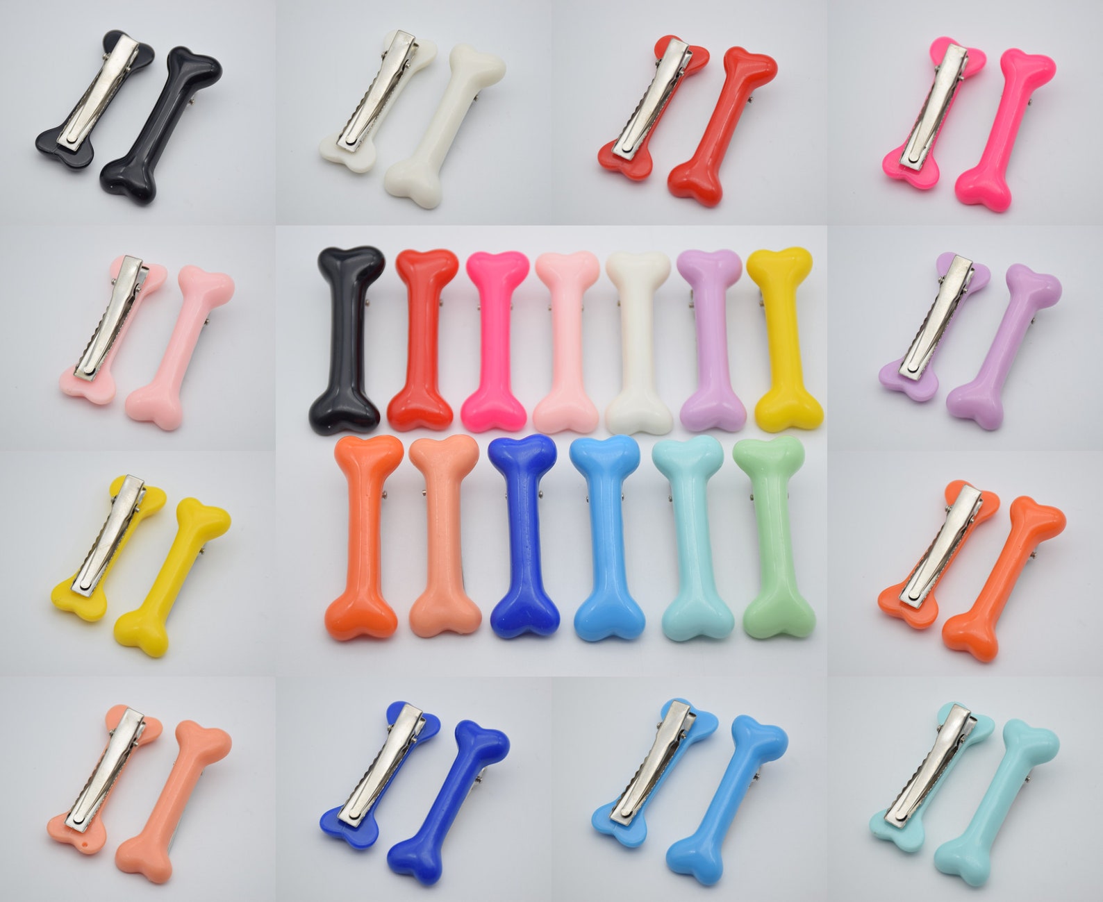 10 Bone Hair Clip,pebbles Bone Alligator Clip,creepy Cute Gothic ...