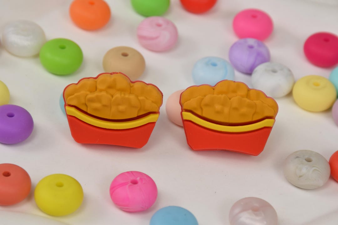 3D Fried Chicken Nuggets Silicone Beads,food Focal Bead,gifts for ...