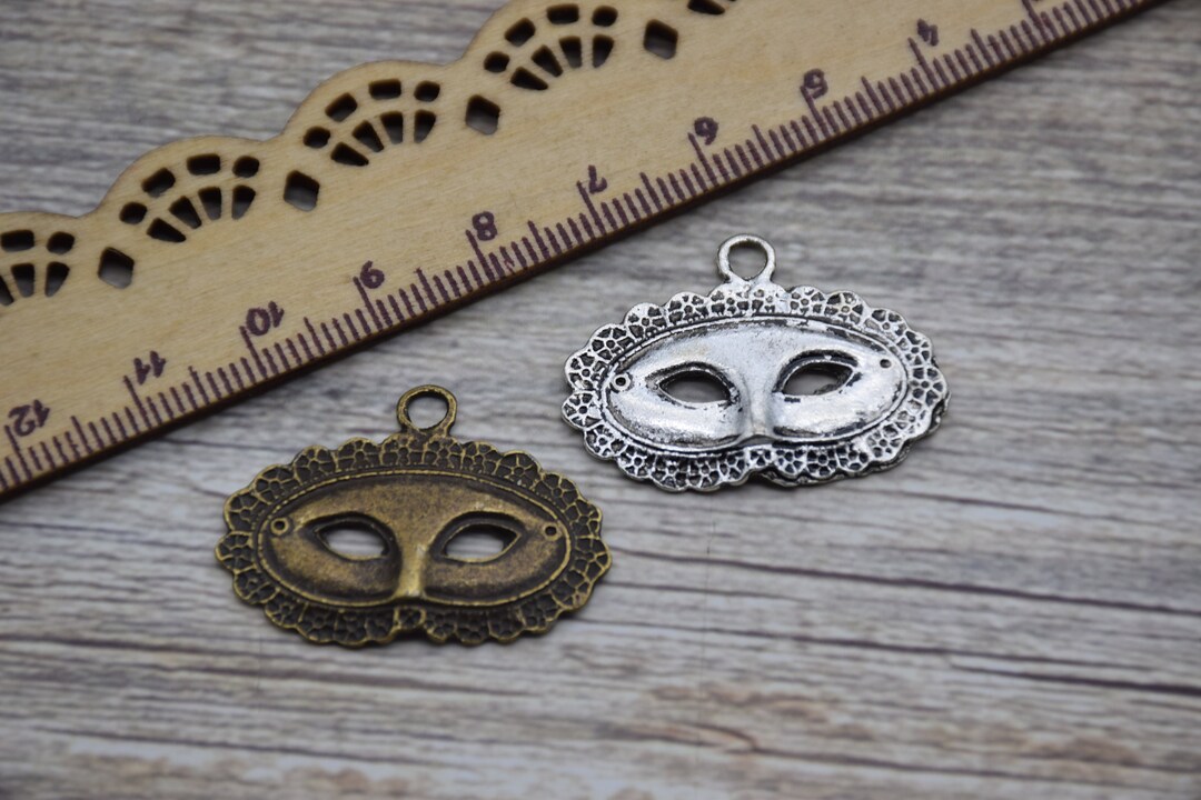 10 Mask Charm Masquerade Ball Mask Charm Mardi Gras Mask Charm Joker ...