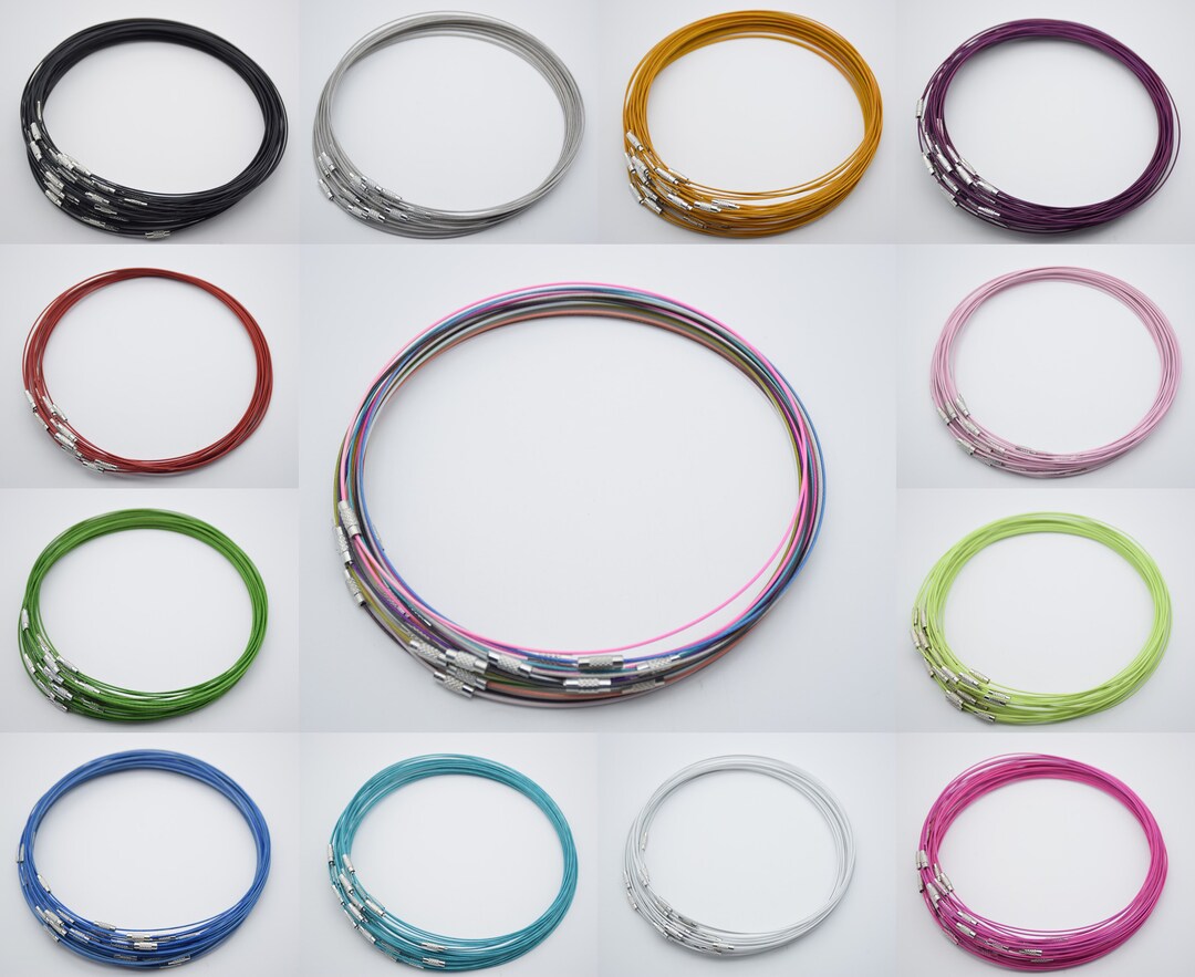 10 Wire Choker Necklace,stainless Steel Wire Necklace Cord Collar ...