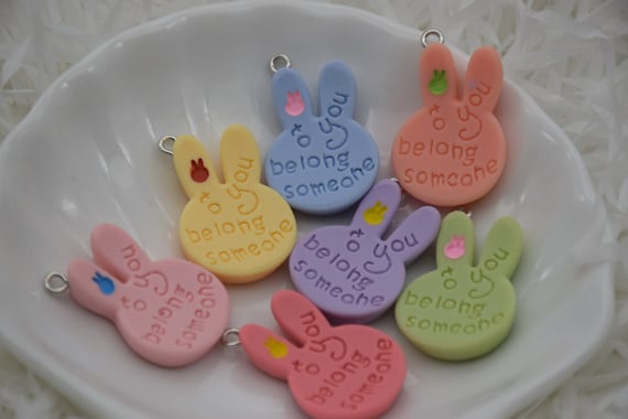 12 Resin/plastic Rabbit Bunny Head Cabochonschristmas Tree - Etsy