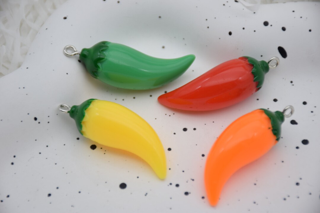 Chili Pepper Resin Charms,vegetable Resin Pendants,jewelry Making ...