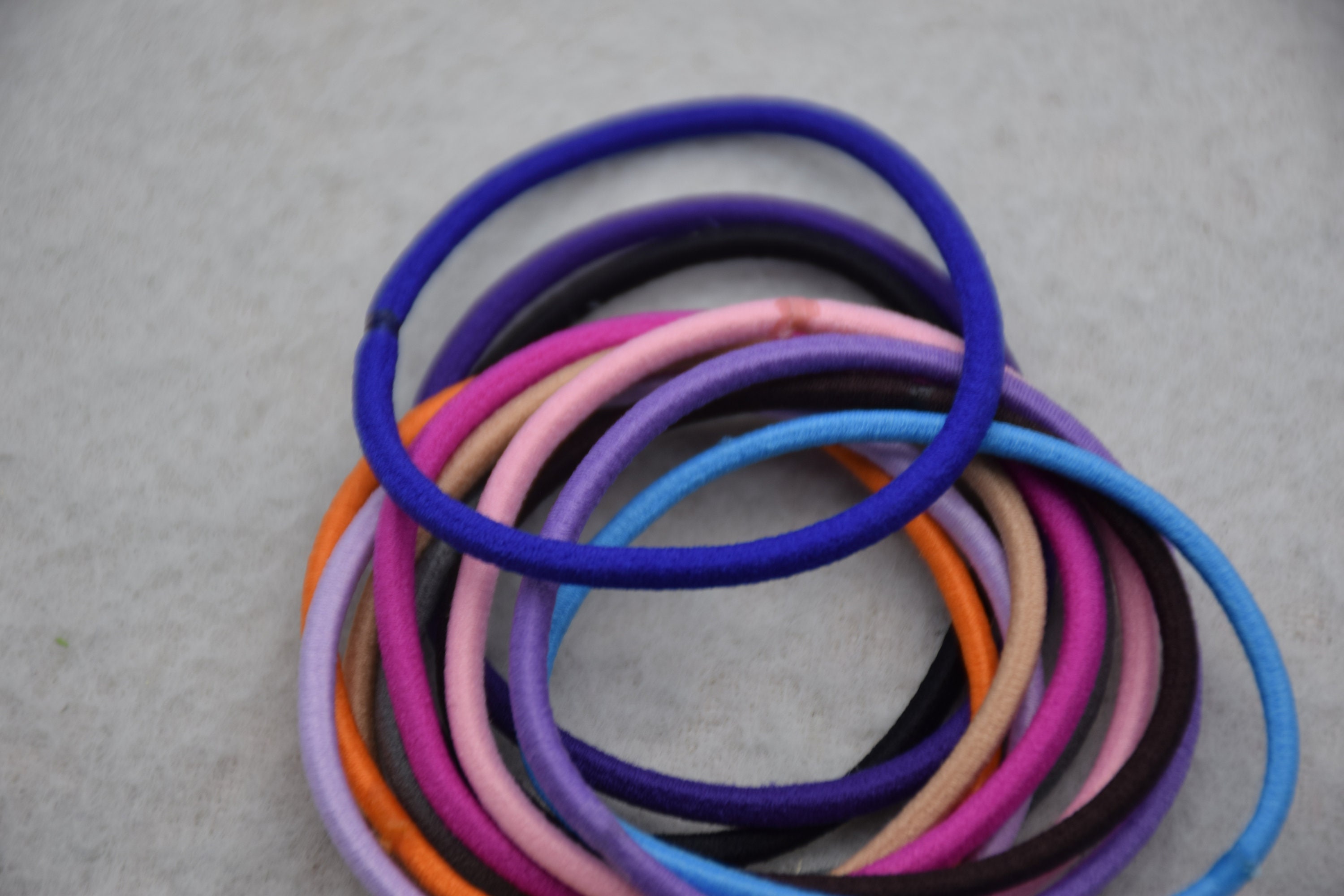 50 Mix Colors Elastic Hair Ties,nylon/polyester Rubber Hair Rope ...