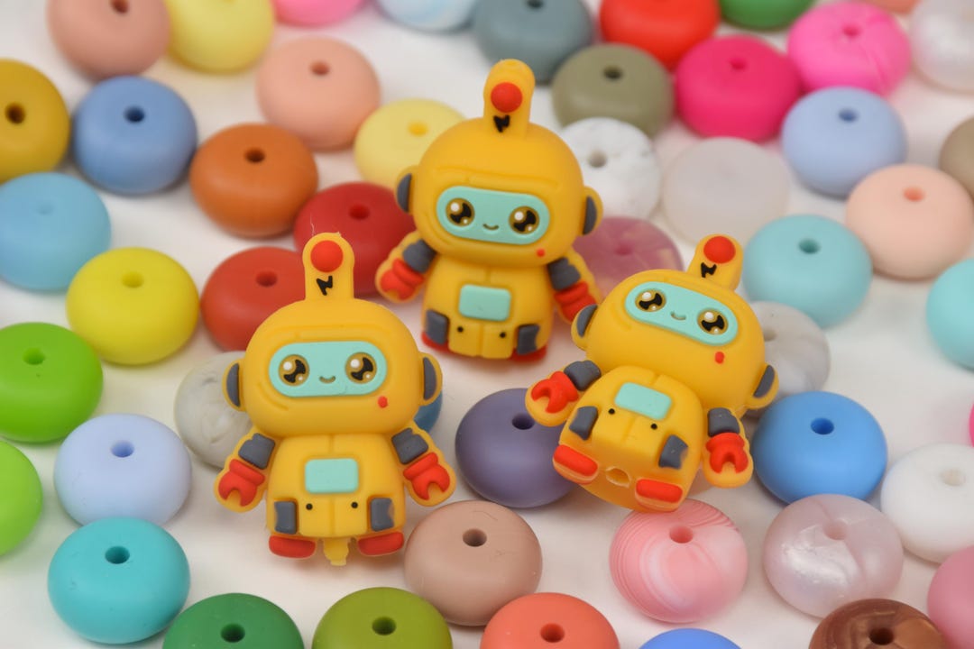 3D Robot Focal Silicone Beads,diy Focus Pen Bead,loose Beads,gifts ...