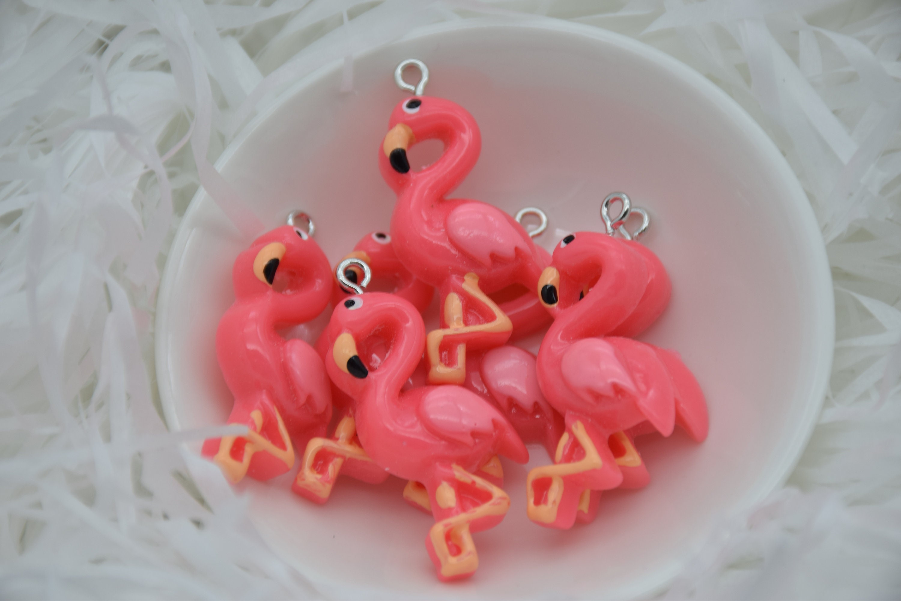 10 Resin/plastic Flamingo Bird Cabochons,christmas Tree Ornament,party ...