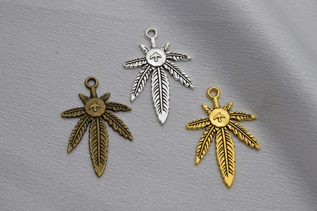 Metal Marijuana Leaf Charm,jewelry Making Crafts,earring Necklace ...