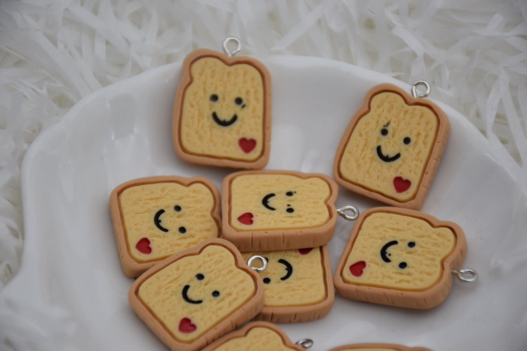 Toast Bread Resin Charms,flat Back Resin Cabochon Pendants,jewelry ...
