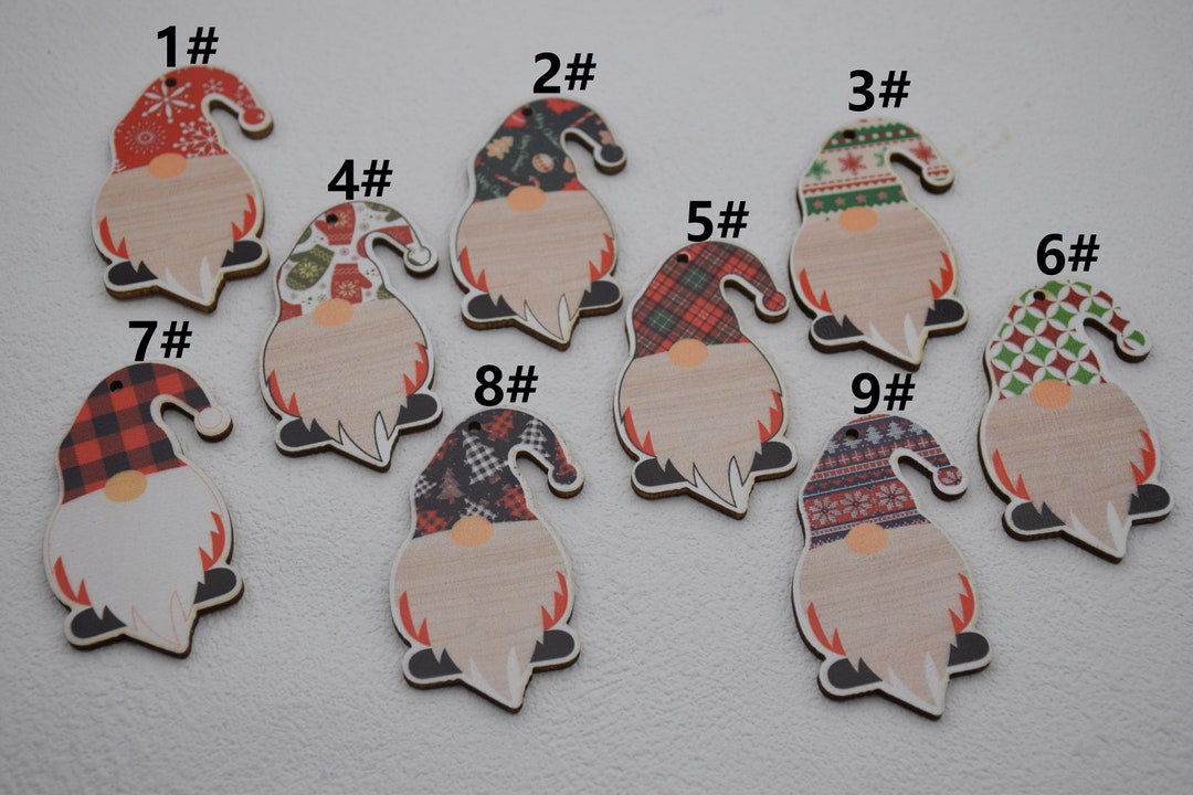 Santa Claus Hat Print Wood Earrings Blank,laser Cutout Wooden Christmas ...