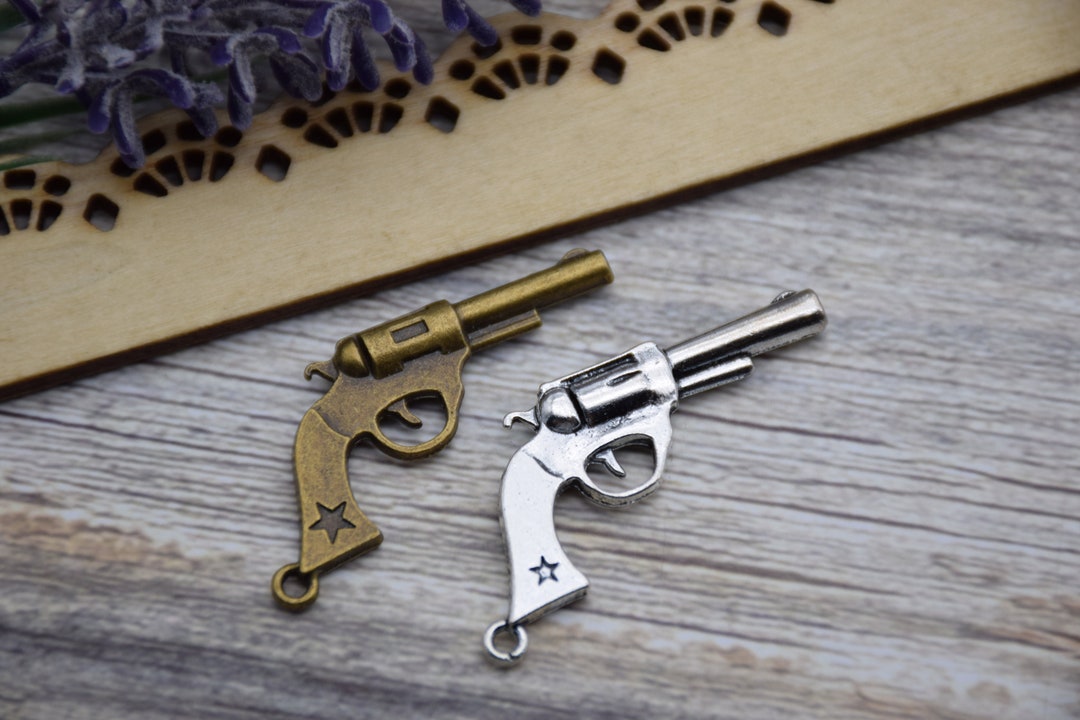 10 Revolver Pistol Gun Weapon Charms Pendants Earring Necklace Bracelet ...