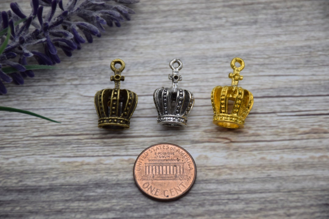 10 Crown Charm 3D Princess Crown Charm Queen Crown Charm Royal Charm ...