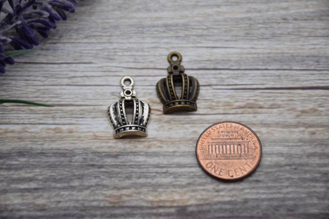 20 Crown Charm Princess Crown Charm Queen Crown Charm Regal Royal Charm ...
