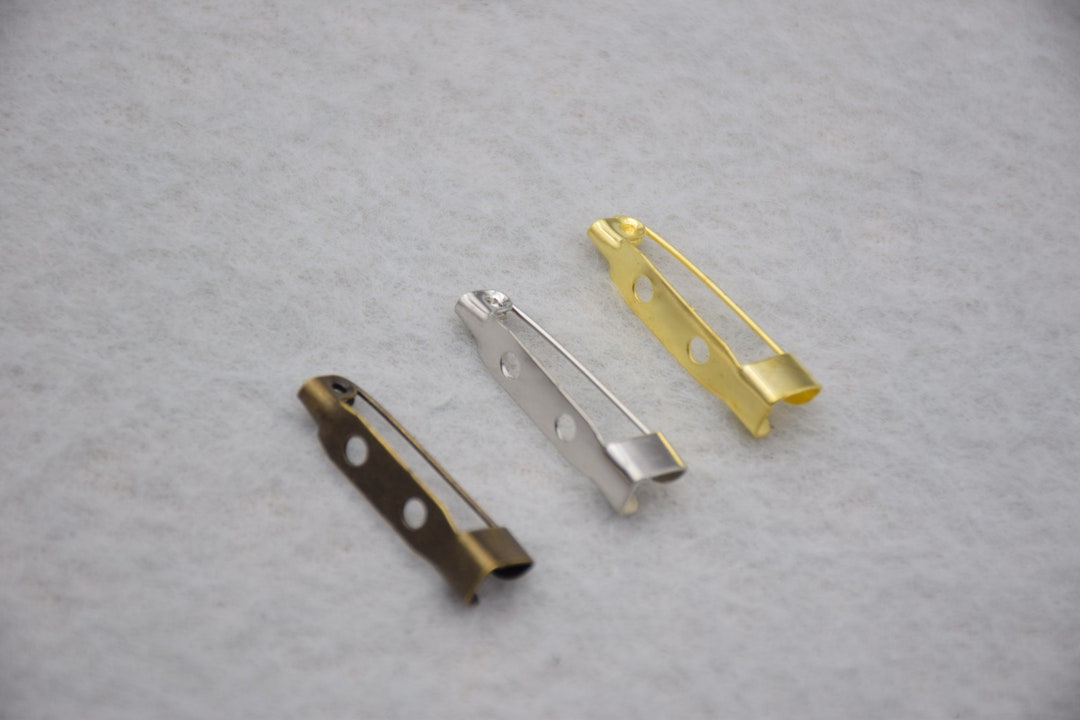 100 Brooch Back Bar Pins,brooch Pin Clasps,safety Pin,holes Safe Brooch ...