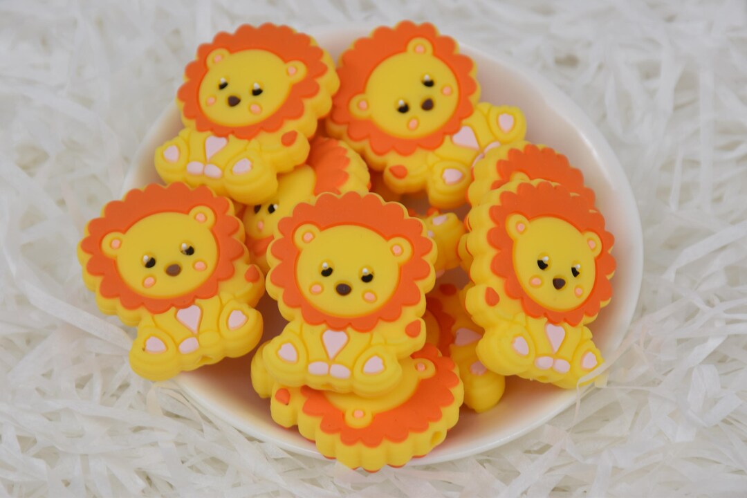 Cartoon Lion Animal Focal Silicone Beads,diy Pen Loose Beads,gifts ...