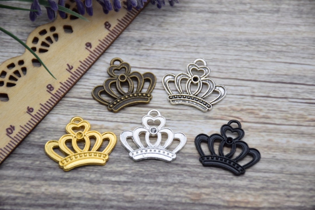 20 Crown Charm Princess Crown Charm Queen Crown Charm Regal Royal Charm ...