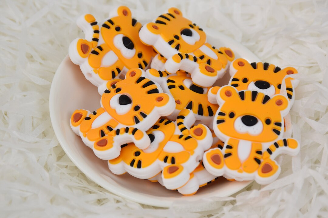 Cartoon Tiger Animal Focal Silicone Beads,diy Pen Loose Bead,gifts ...