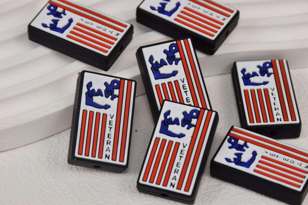 Navy Veteran Focal Silicone Beads,american USA Flag DIY Pen Loose Bead ...