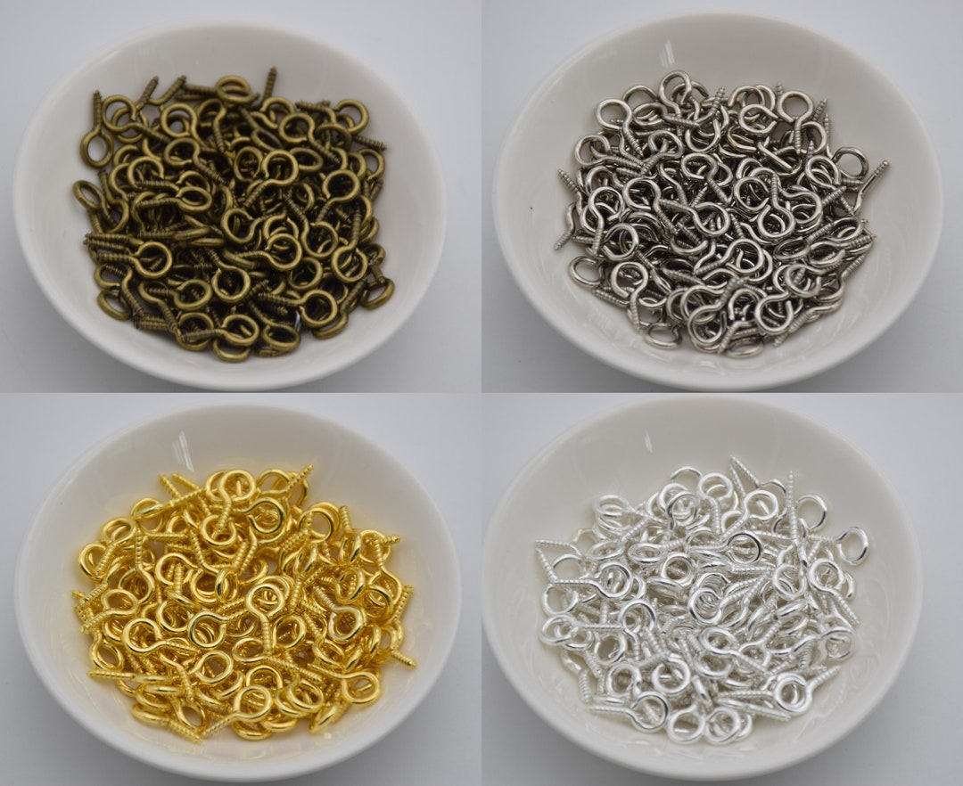 100 Eye Hook Screw,screw Eye Bails,eye Loop Screws,eye Pins,connector ...