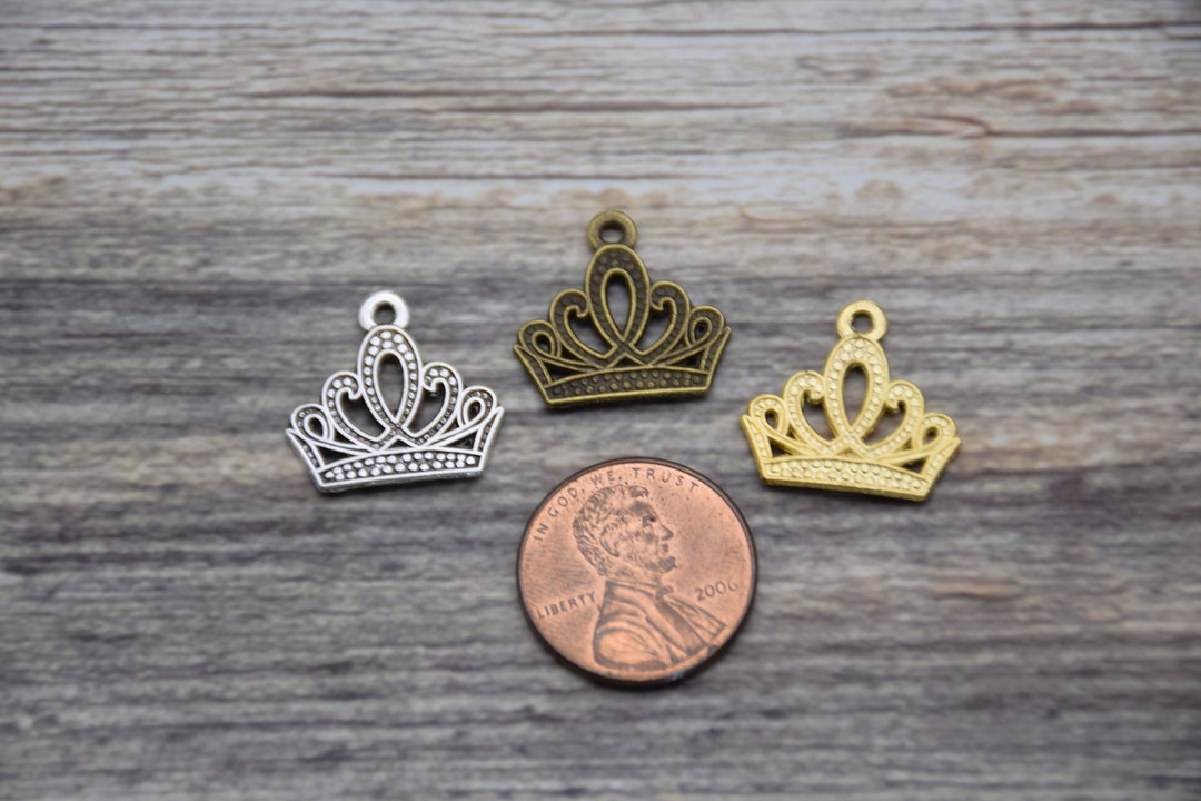 20 Crown Charm Princess Crown Charm Queen Crown Charm Head Crown Charm ...