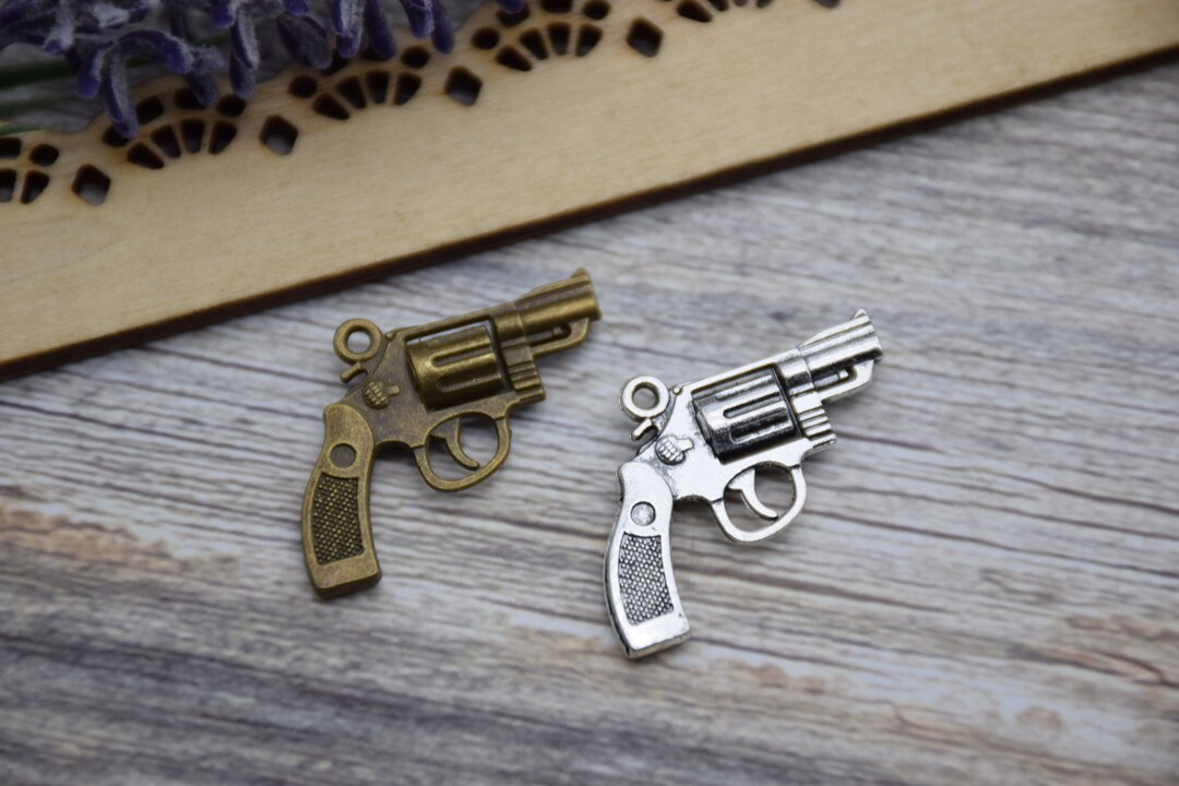 10 Revolver Pistol Gun Weapon Charms Pendants Earring Necklace Bracelet ...