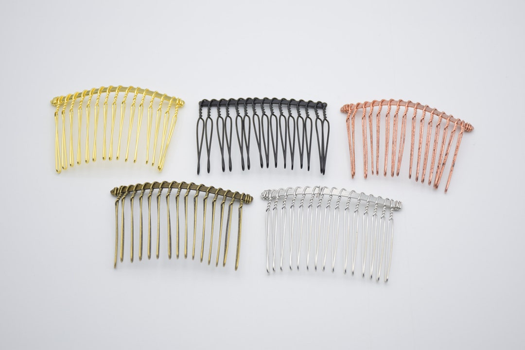 10 Metal Wire Hair Comb,hair Barrette,wedding Bridal Veil Hair Comb ...