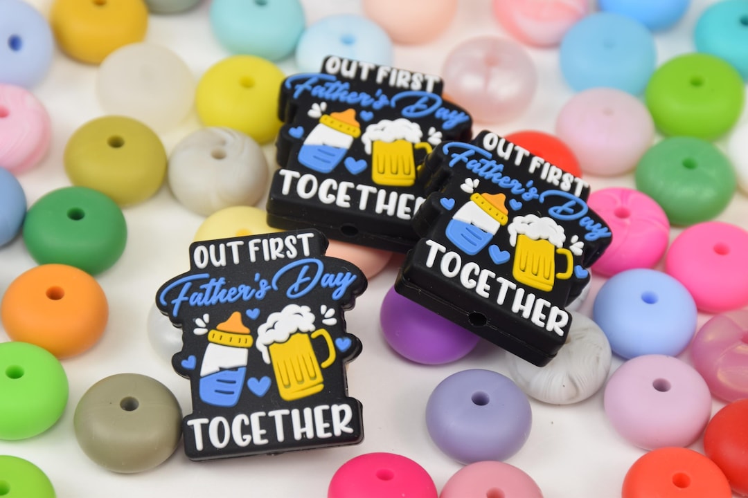 First Father's Day Together Focal Silicone Beads,dad DIY Focus Pen Bead ...