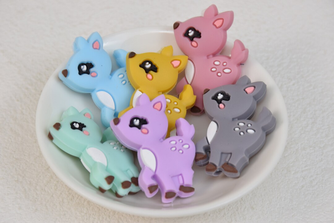 Cartoon Deer Animal Focal Silicone Beads,diy Pen Loose Beads,gifts ...