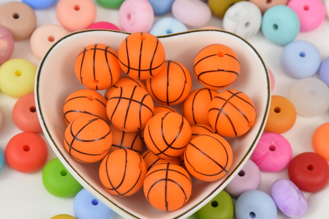 Basketball Focal Silicone Beads,sports Ball DIY Focus Pen Bead,loose ...