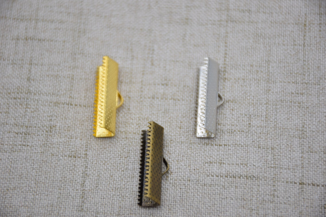 100 Cord Crimp End Capsribbon Clamp End Tips With - Etsy