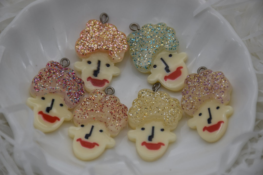 10 Resin/plastic Man Face Cabochons,christmas Tree Ornament,party ...