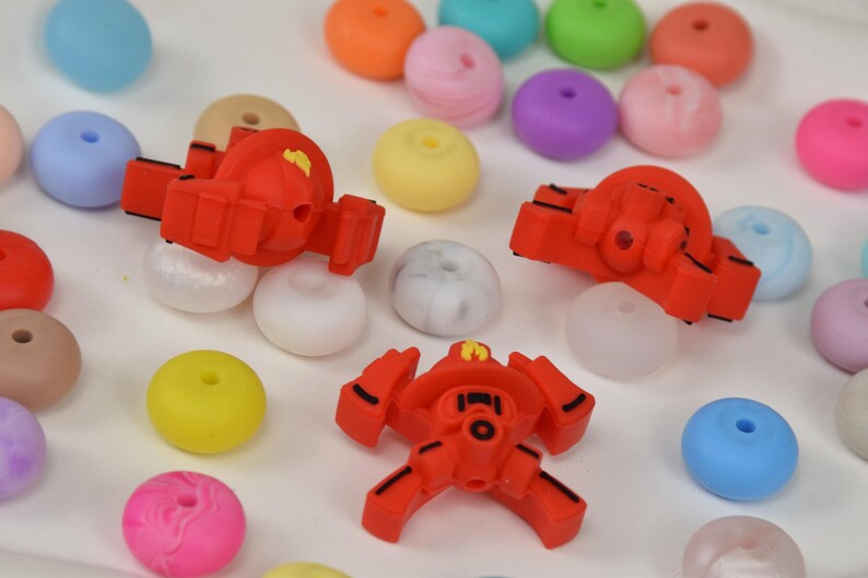 3D Firefighter Silicone Beads,fire Helmet Focal Bead,gifts for Beadable ...