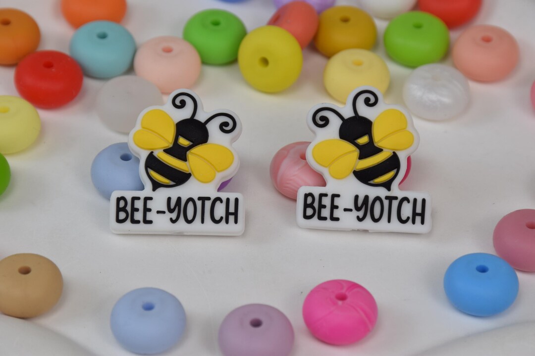 Bee-yotch Bee Silicone Beads,bumble Bee Hoenybee Focal Bead,gifts for ...