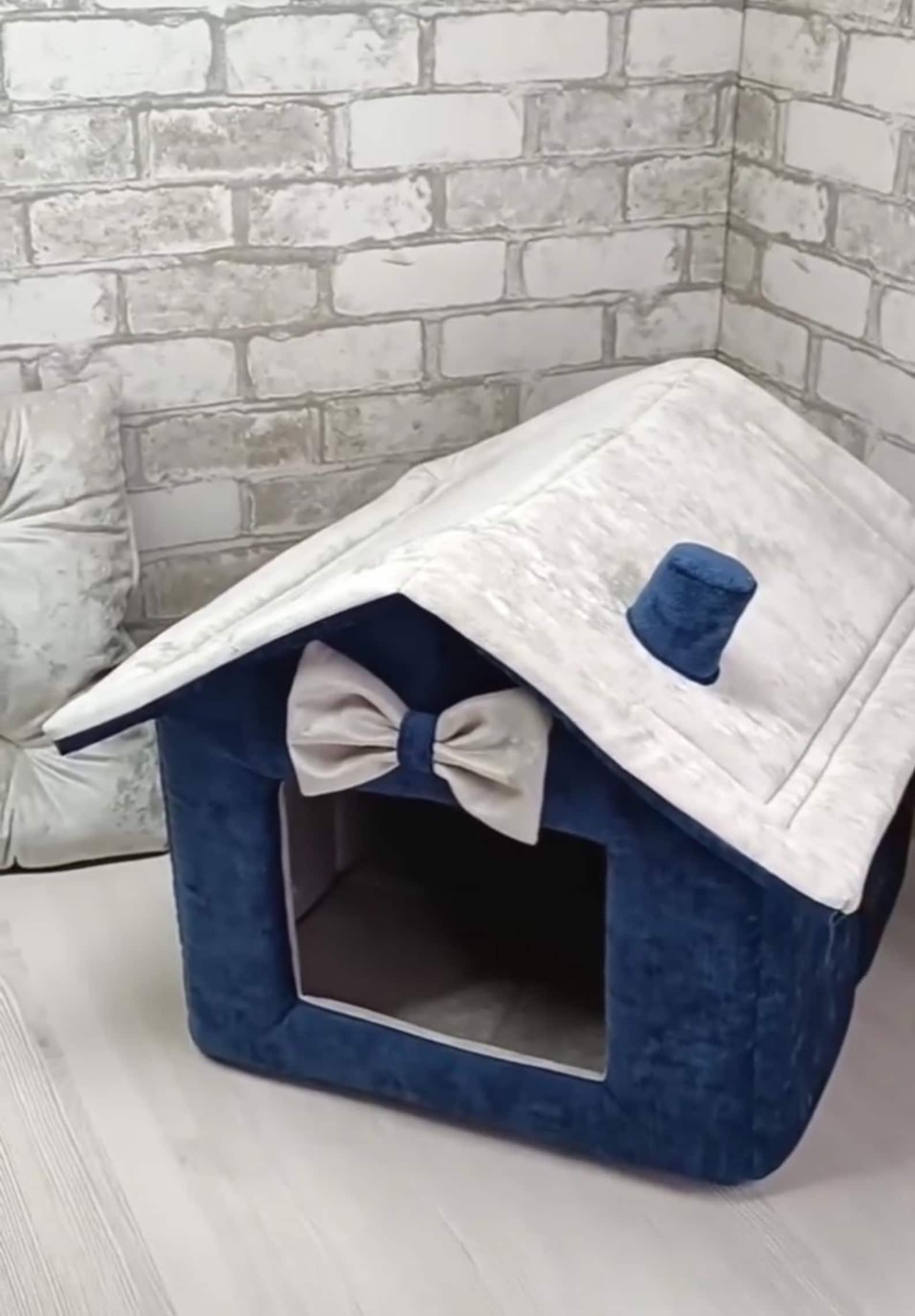 Cozy Soft Dog House - Covered Dog House, Luxury Pet Furniture, Pet ...