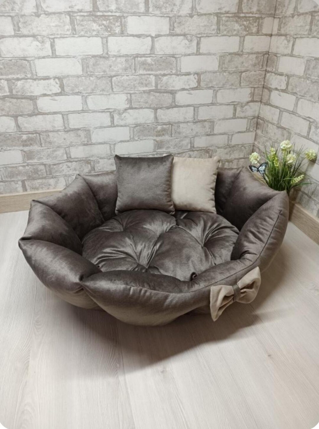 Luxurious Pet Bed Made of Furniture Velour,cozy Pet Bed,medium Pet Sofa ...