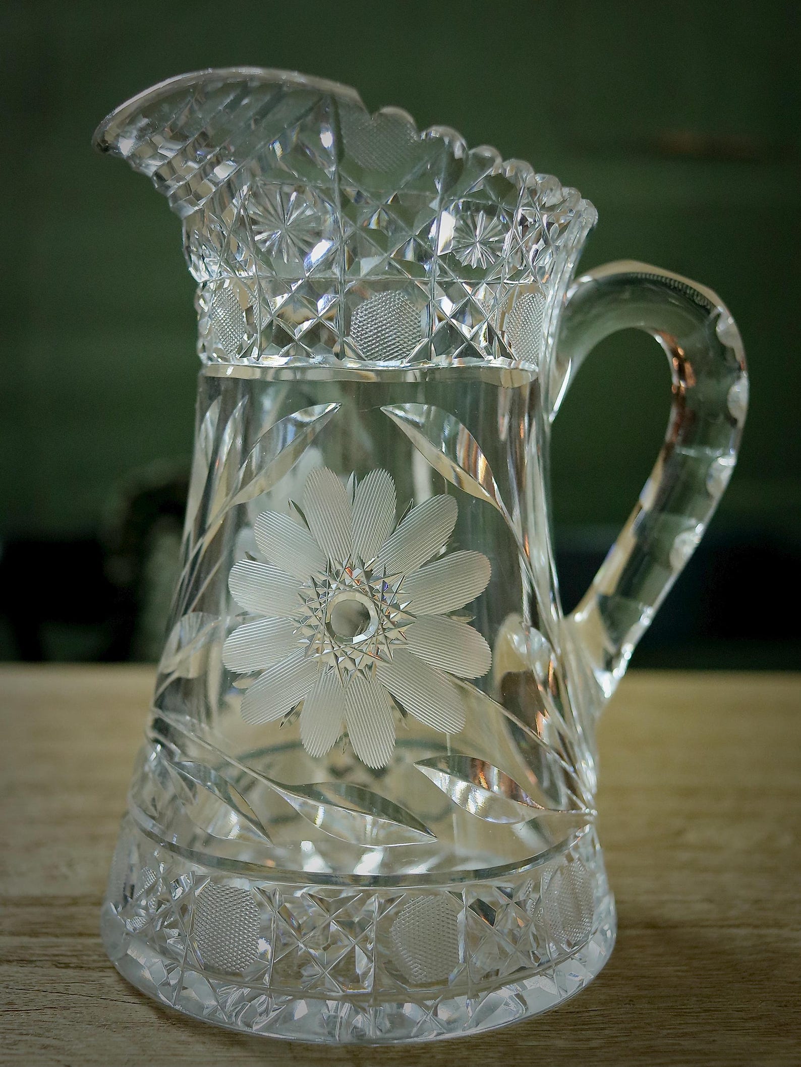 Antique American Brilliant Cut Crystal Pitcher - Etsy