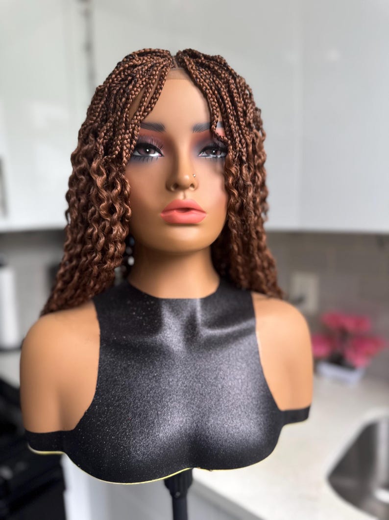 Auburn 24 Inches Curly Braided Wig, Glueless 4x6 Lace Beginner Friendly ...