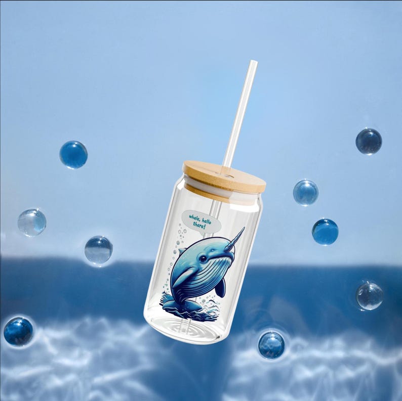 Beluga Whale Sipper Glass, 16oz Marine Mammal Animal Lover Gift, Ocean ...