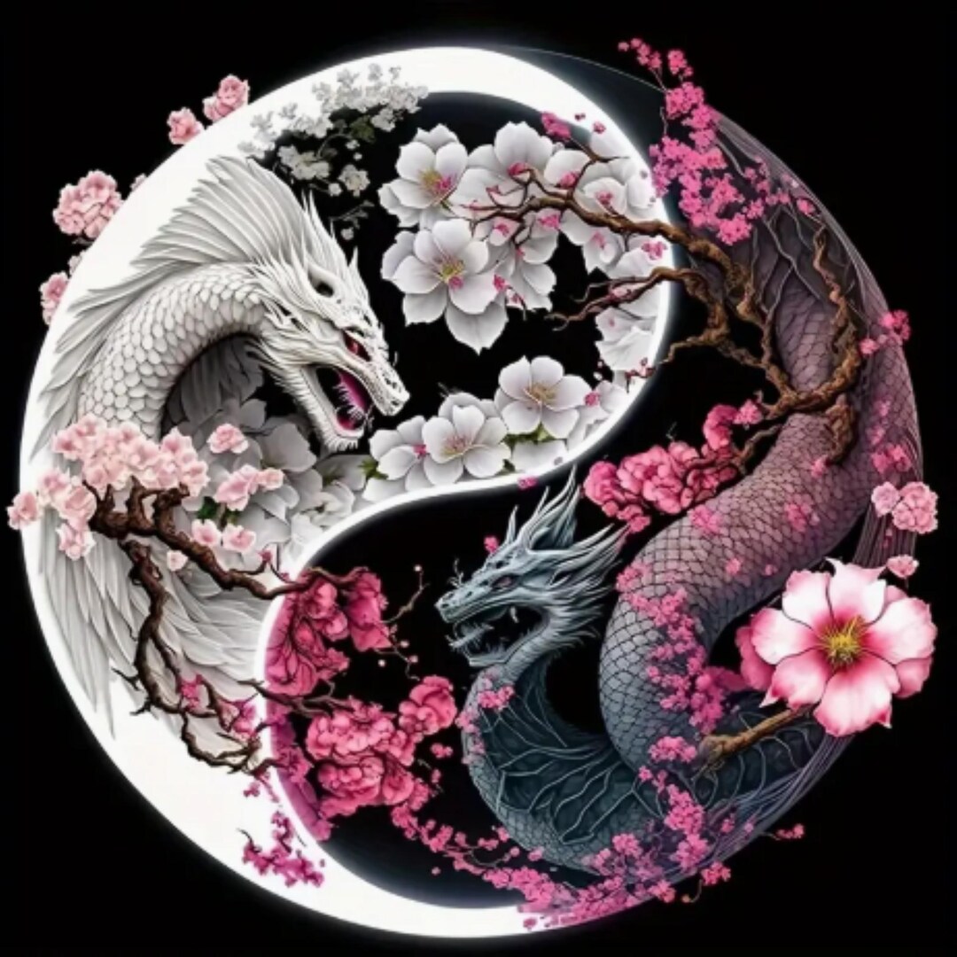 Diamond Art Painting Kit - Yin Yang Tai Chi Dragon Art Crafts Decor - Etsy