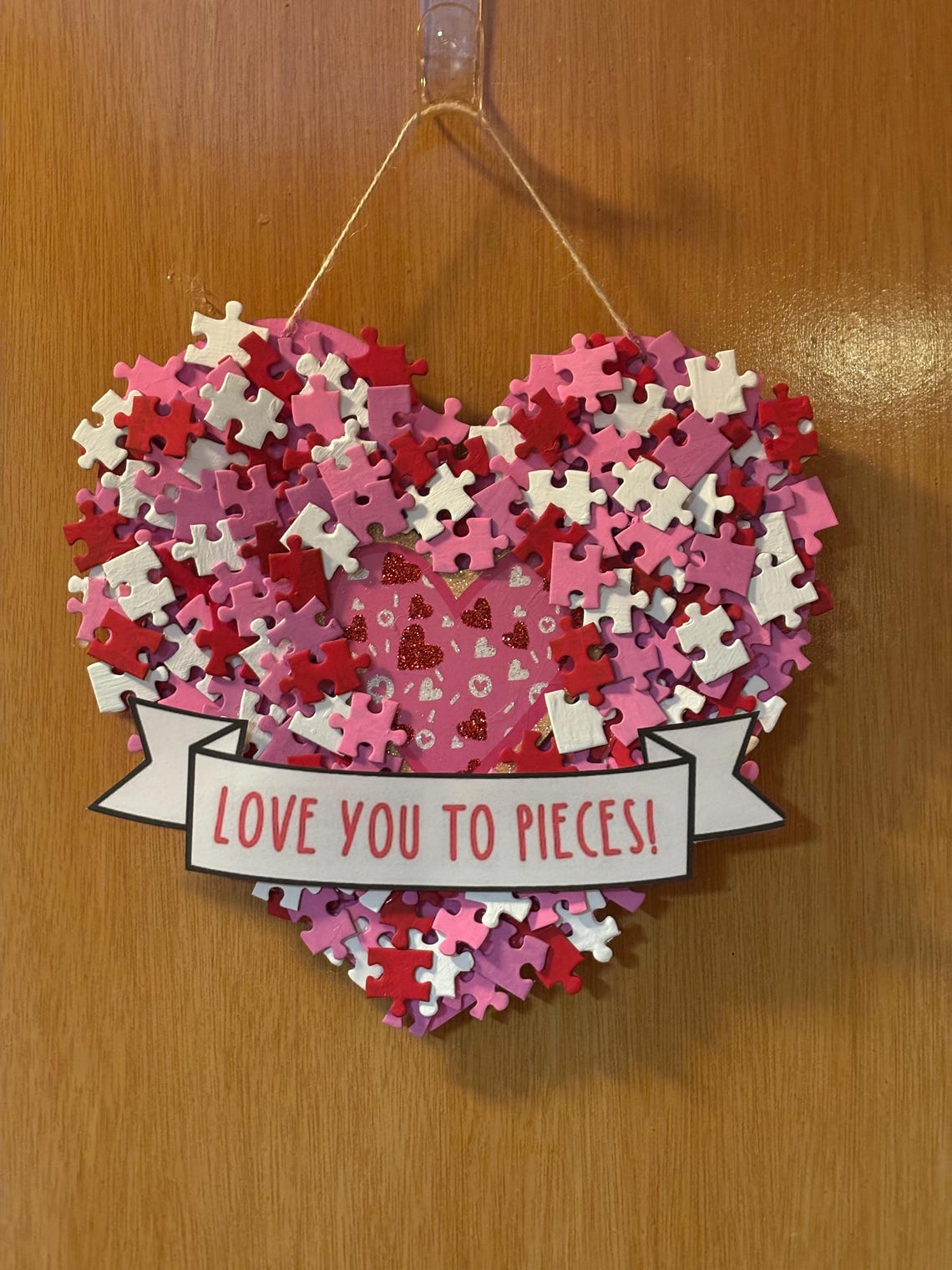 Valentines Love You to Pieces 12 Inch Puzzle Pieces Door Hanger ...