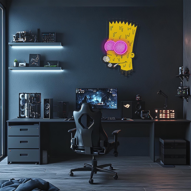 Arte de neón de plexiglás de Bart Simpson, letrero de neón de Simpson ...