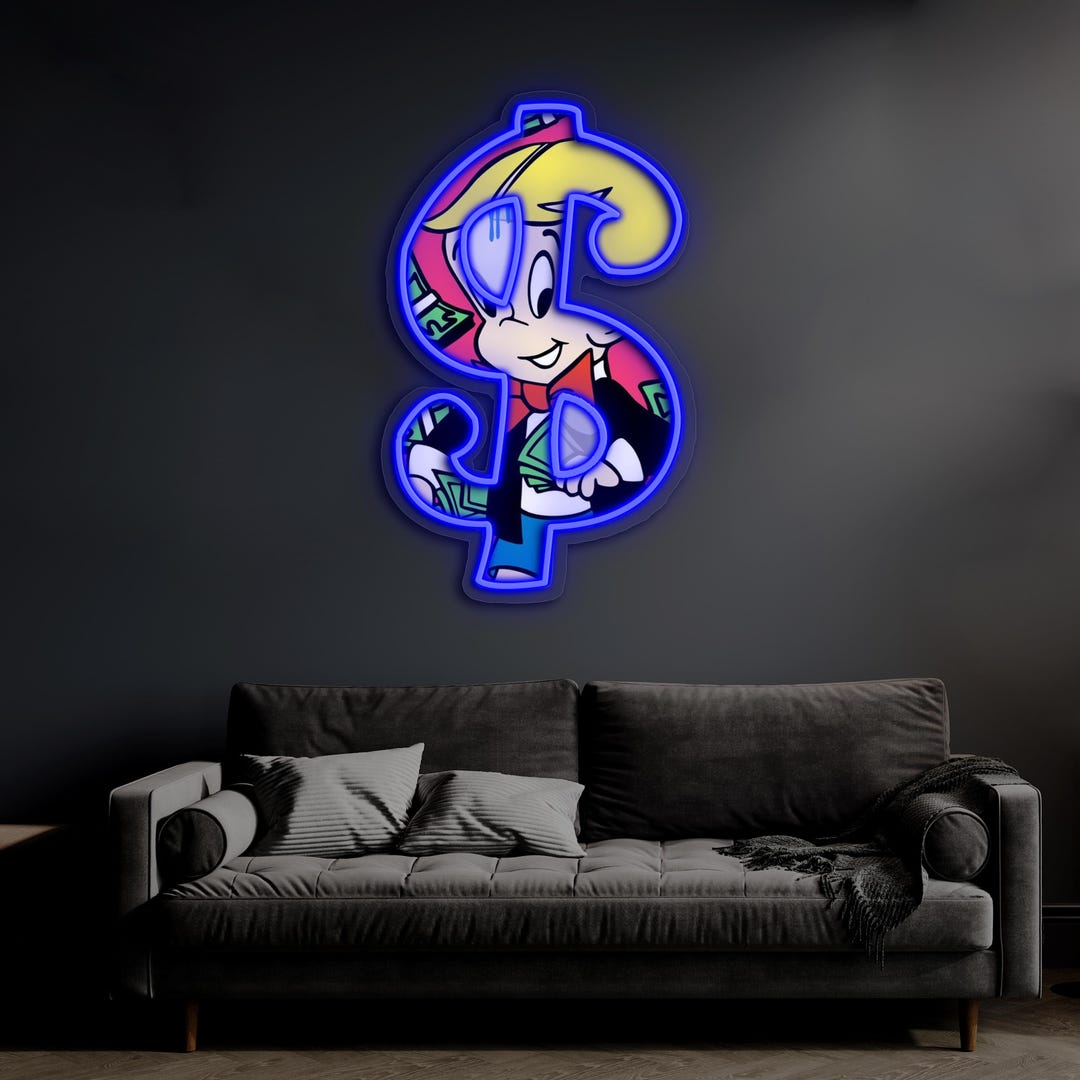UV Printed Neon Richie Rich , Richie Richneon Wall Art, Neon Light Sign ...