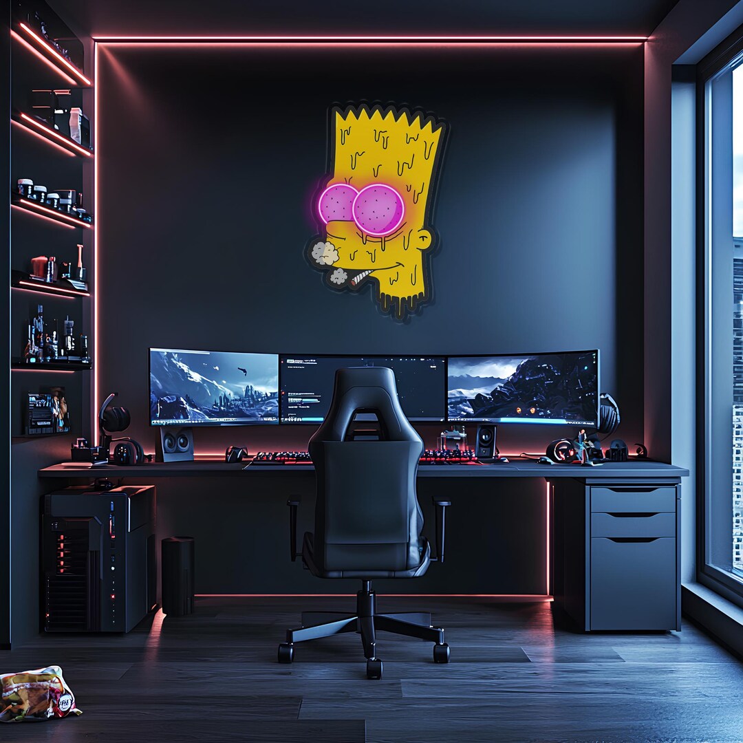 Arte de neón de plexiglás de Bart Simpson, letrero de neón de Simpson ...