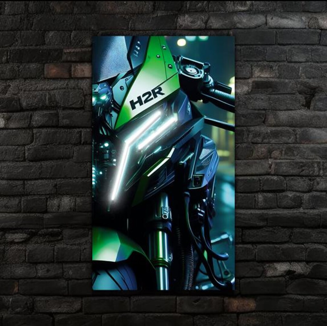 Aggressive Green Superbike LED Wall Art – UV Print Streetfighter ...