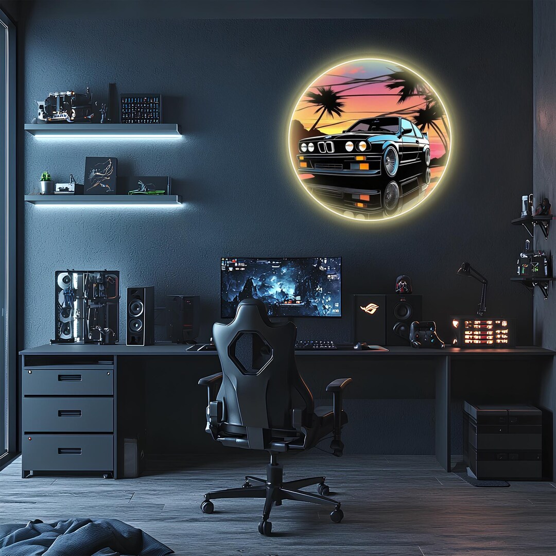BMW E30 M3 LED Neon Sign – Uv,printed Plexsi Wall Art for Gamers, Car ...