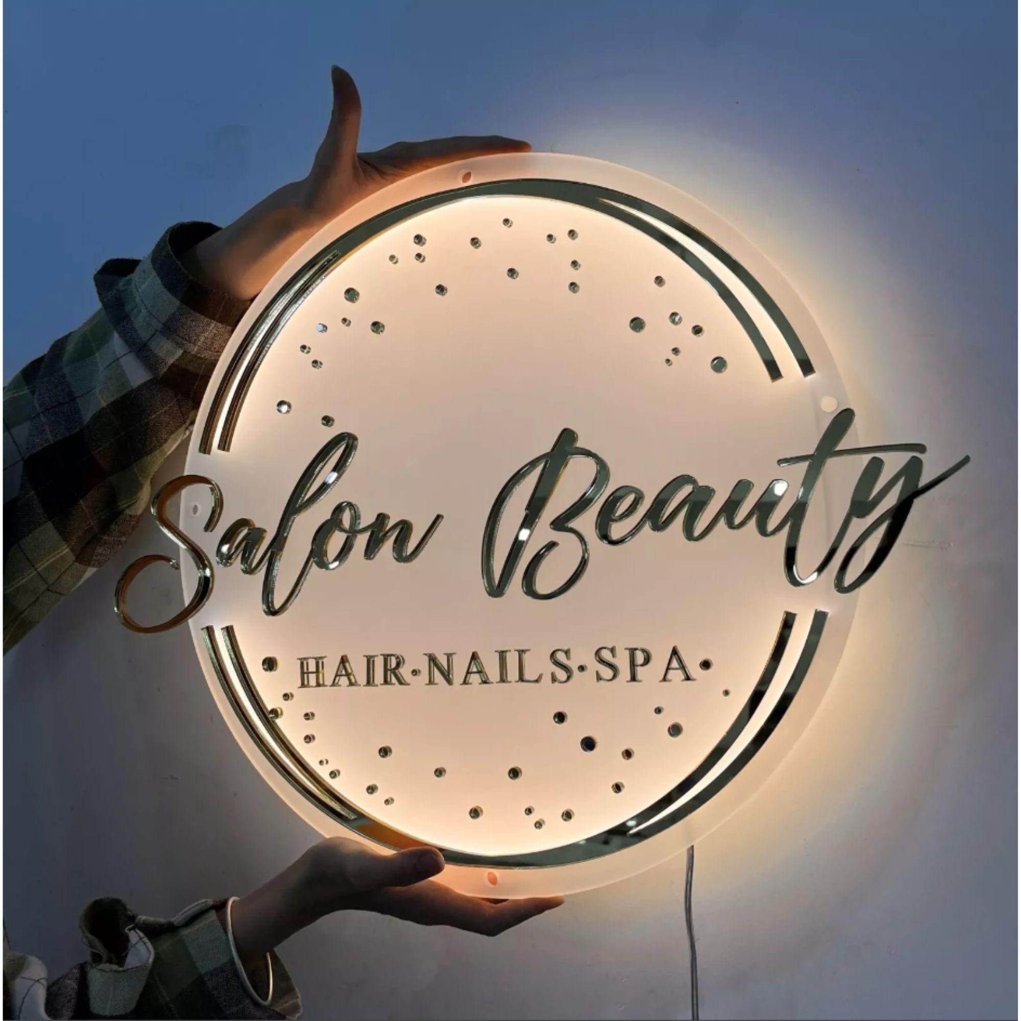 Backlit Business Sign 3d Backlit Sign Salon Decor Custom Metal Sign Led ...