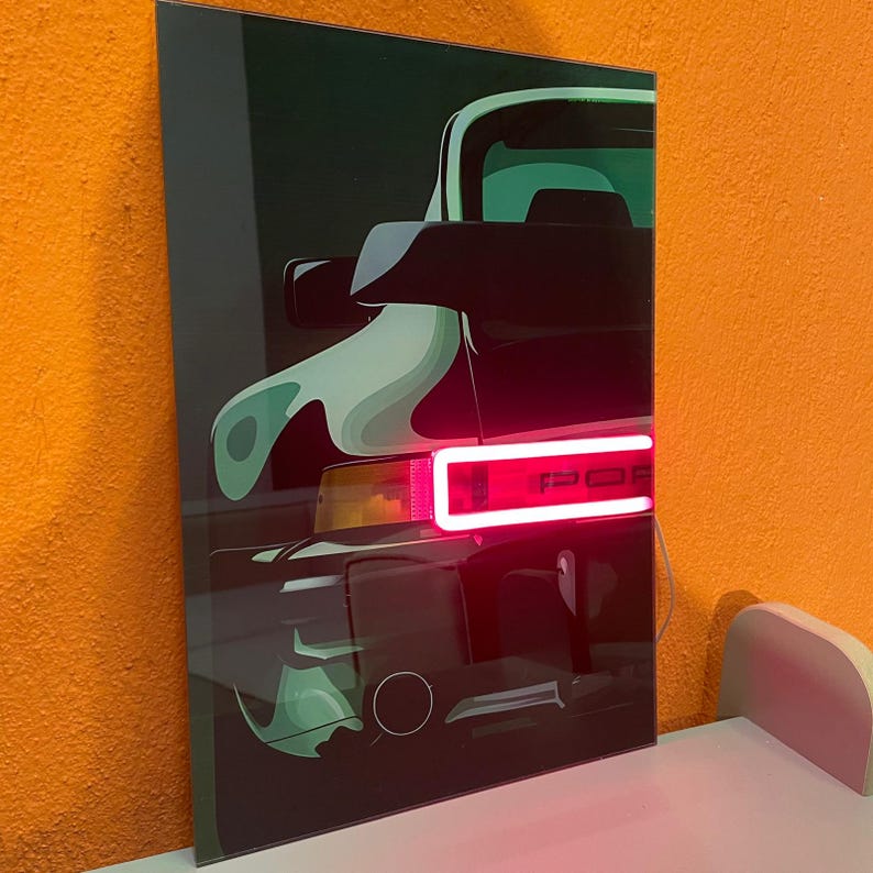 Car Neon Light Sign, Car Wall Art Lighted, Car Led Wall Decor, Car Led ...