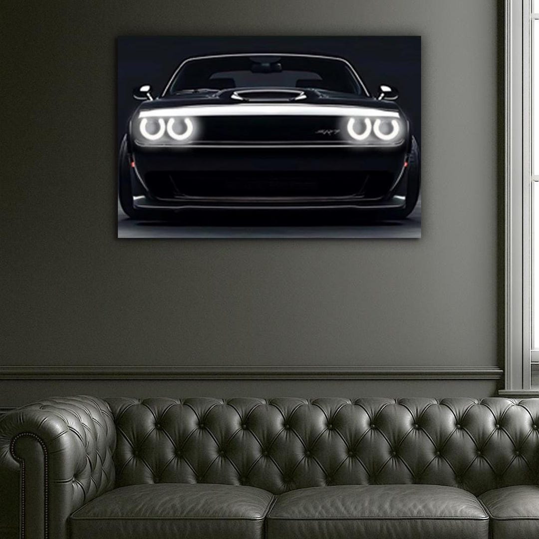 Muscle Car Neon Wall Art for Living Room Decor, Front View LED Car Sign ...