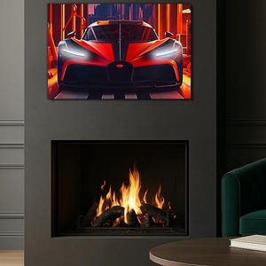 Neon Car Wall Art , UV Printed LED Sign , Supercar Garage, Man Cave ...