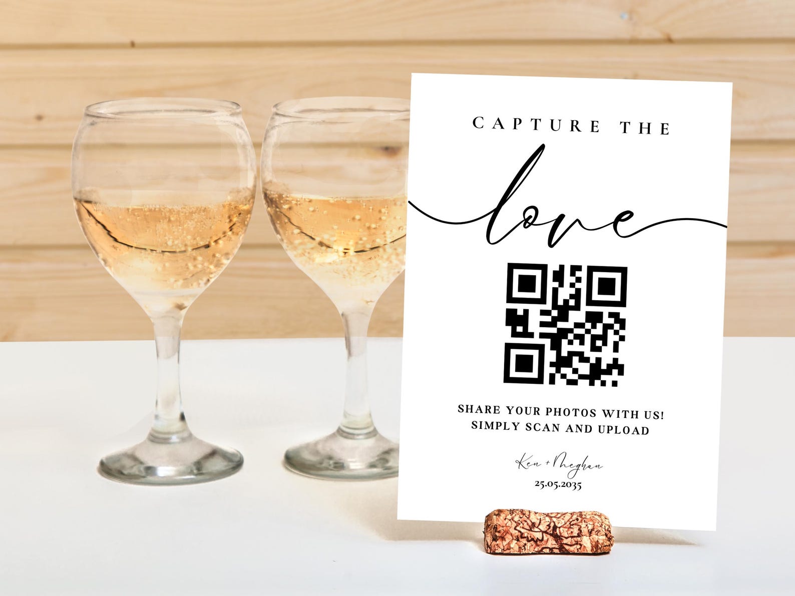 Share the Love Scan QR Code, Capture the Love Wedding Sign, Elegant ...