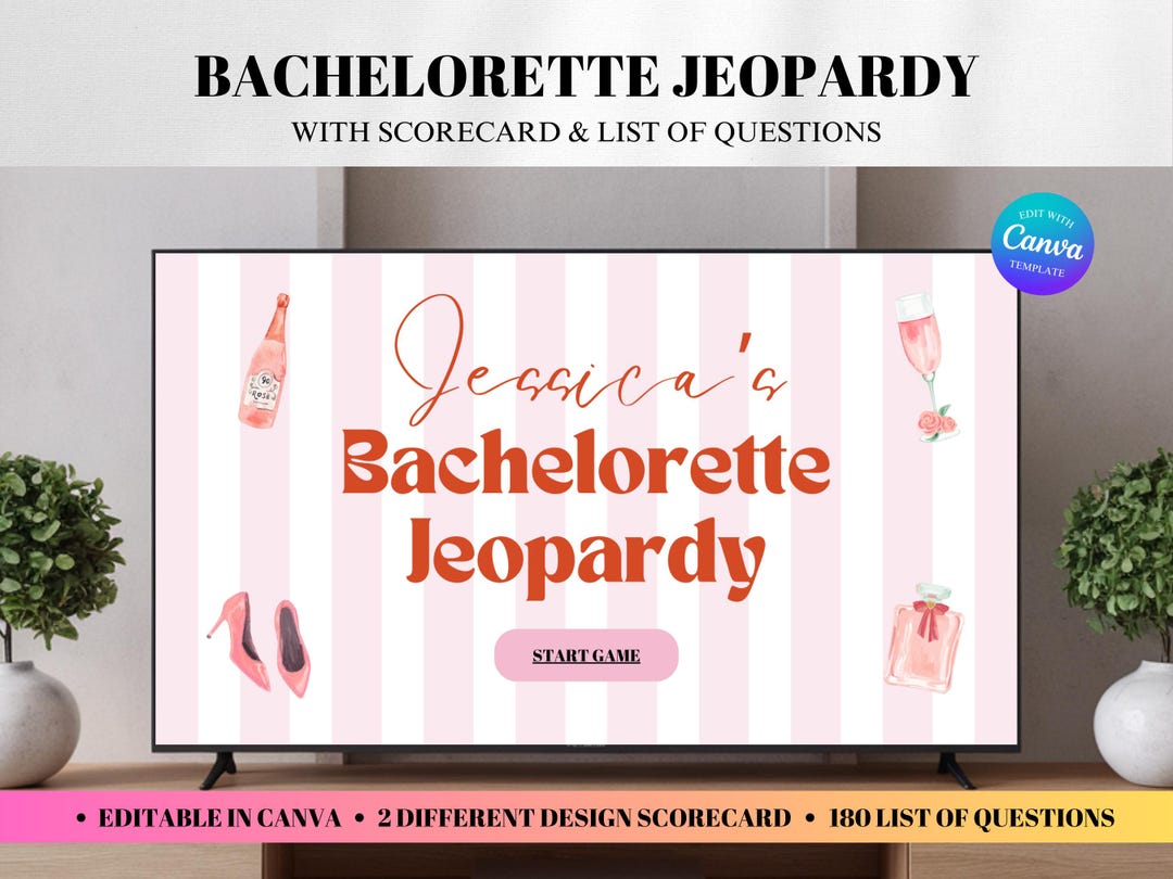 Bachelorette Jeopardy Game Template, Bridal Jeopardy Powerpoint Game ...
